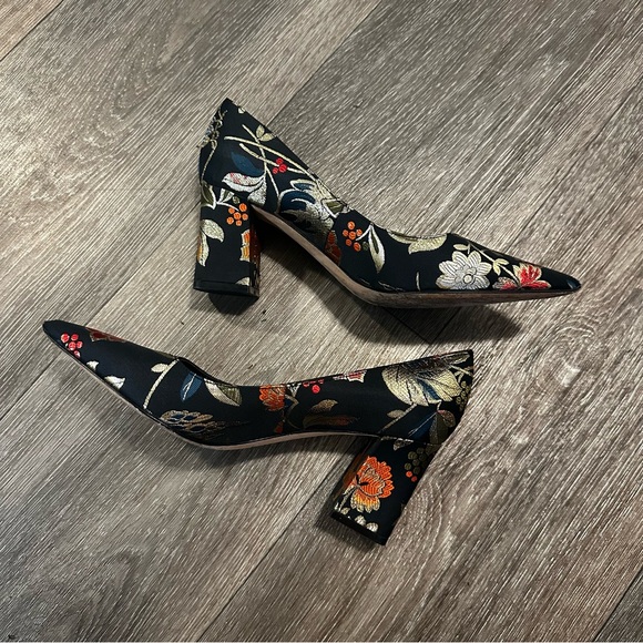 Marc Fisher | Shoes | Marc Fisher Zala Block Heel Floral Embroidered ...
